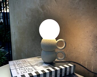 Handmade Ceramic Table Lamp / Face Shaped Ceramic Lamp / Unique Ceramic ...