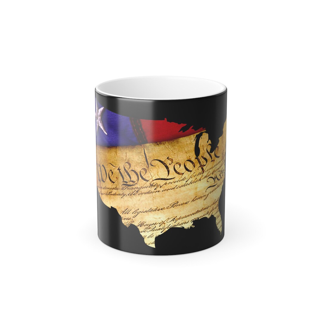 Color Morphing Mug With the United States Map and Constitution, 11oz - Etsy