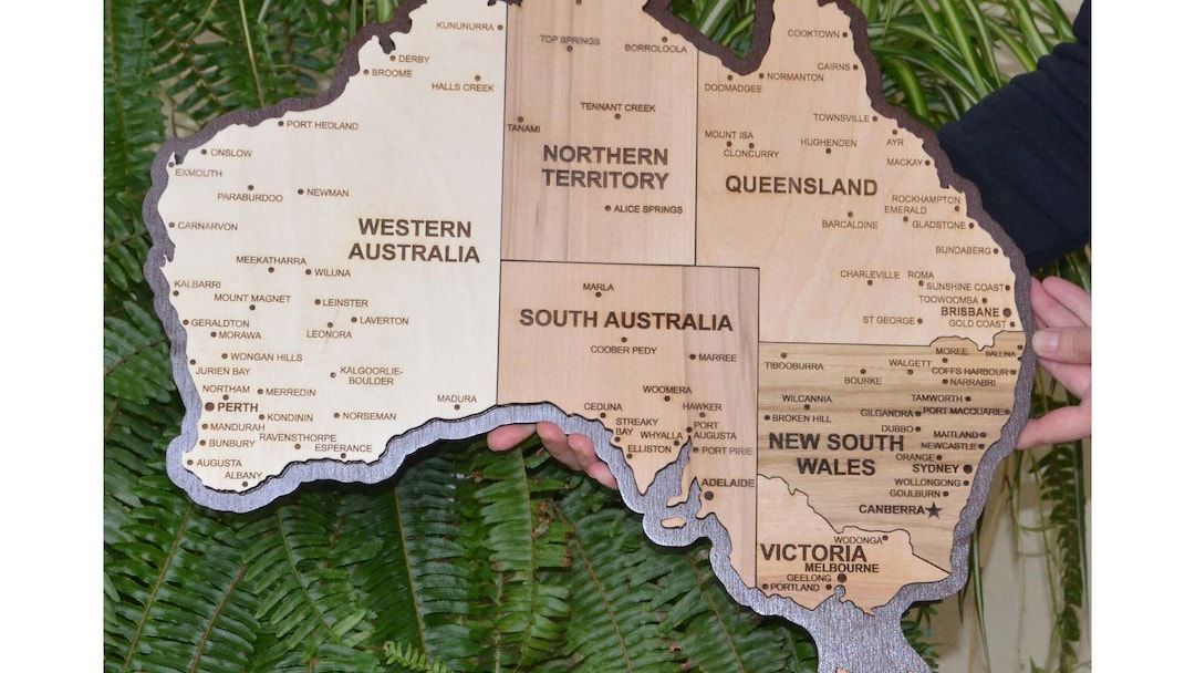Exquisite Handmade Wood Map of Australia. - Etsy