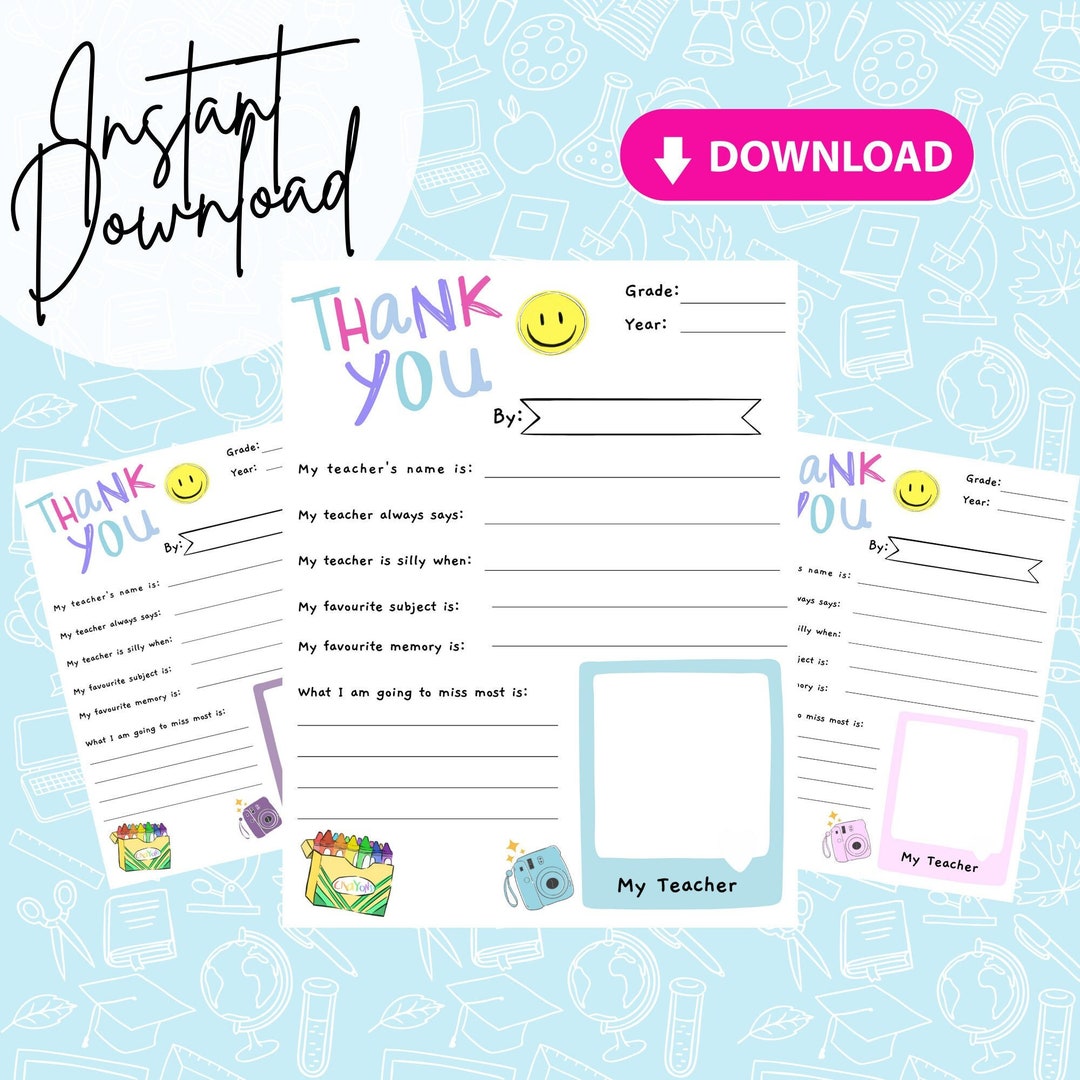 Teacher Appreciation Printable, Teacher Survey, Teacher Printable ...
