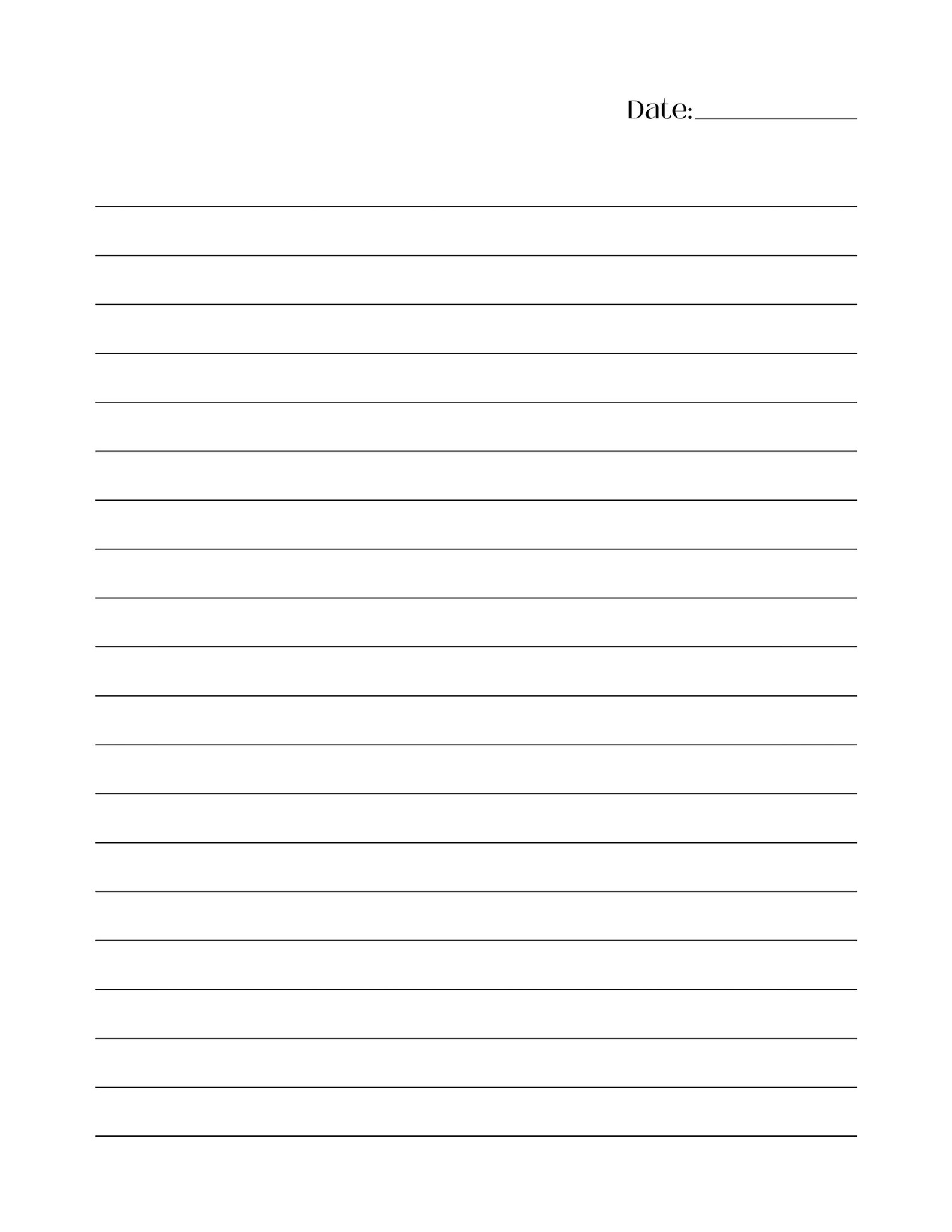 Printable Lined Paper, Lined Notes Printable, Lined Sheets Printable ...