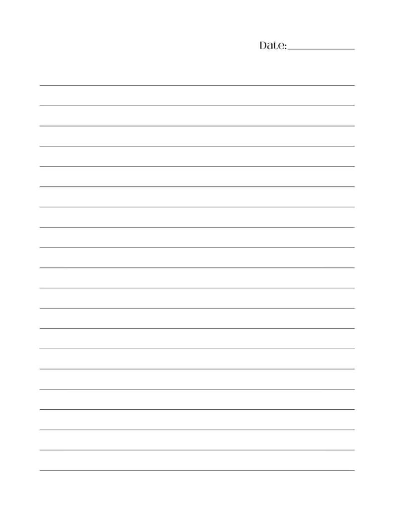 Printable Lined Paper, Lined Notes Printable, Lined Sheets Printable ...