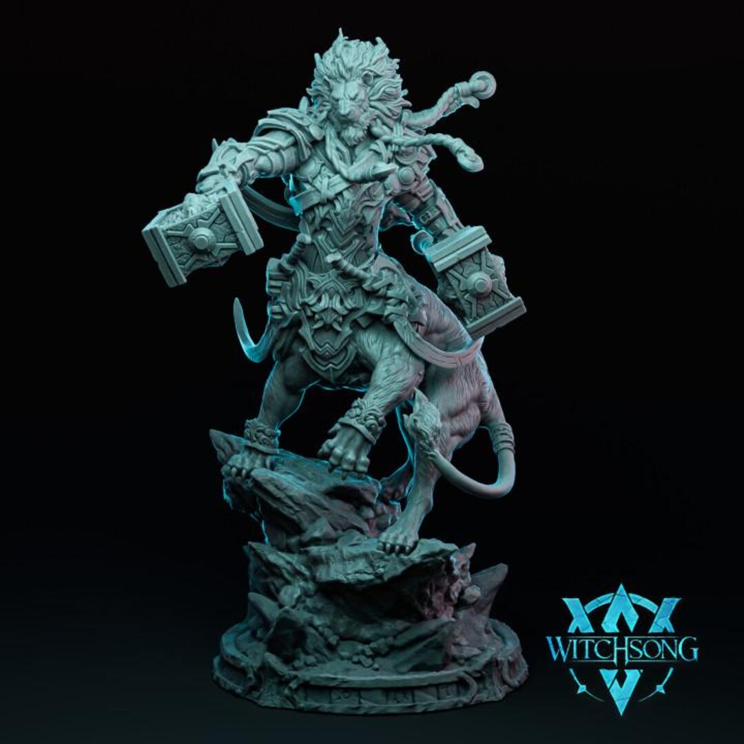 King of the Lionhorde - TTRPG Male Lionfolk Monster/boss Mini Standard ...