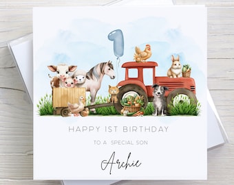 Farmyard Personalised Childs Birthday Card - Etsy UK