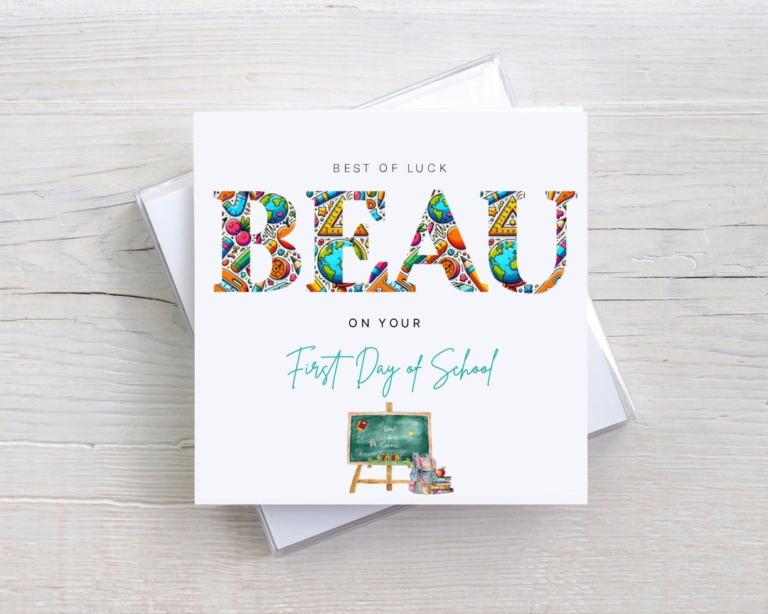 Back to School Card New School First Day of School Greeting Card, Cute ...