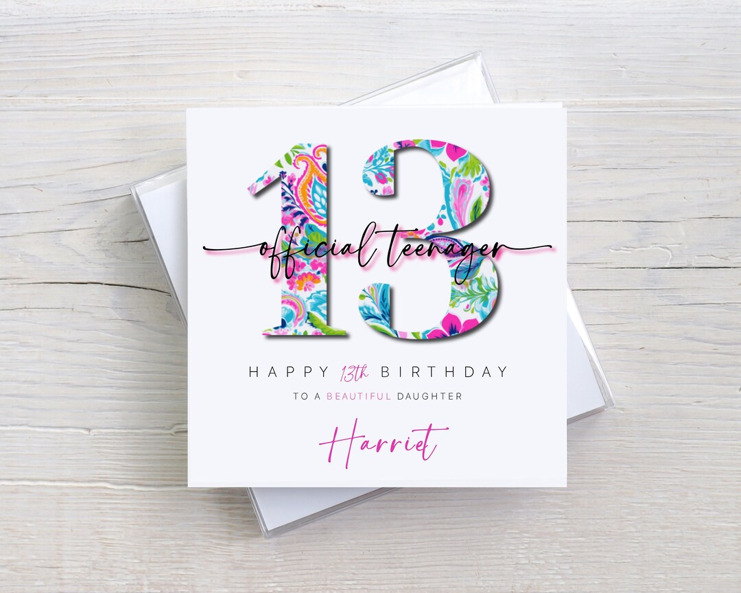 Personalised 13th Birthday Greeting Card Official Teenager Paisley ...