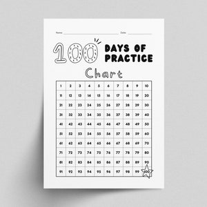 100 Days of Practice Chart, One Hundred Days Challenge, Violin Practice ...