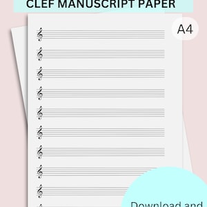 BLANK MANUSCRIPT PAPER - Treble Clef, Unlimited Print at Home Staff ...