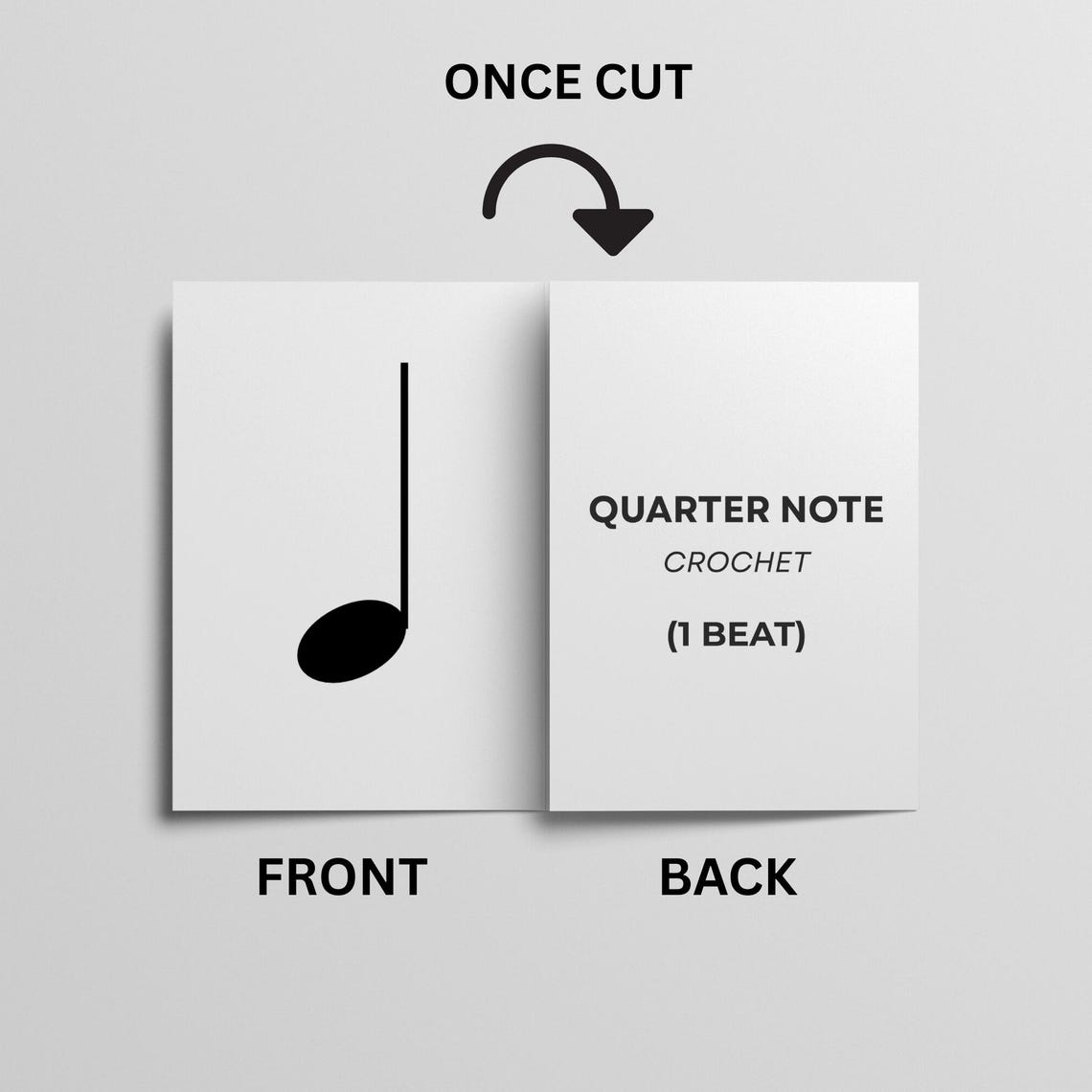 Music Note and Rest Values FLASHCARDS, Printable Notes and Rests Flash ...