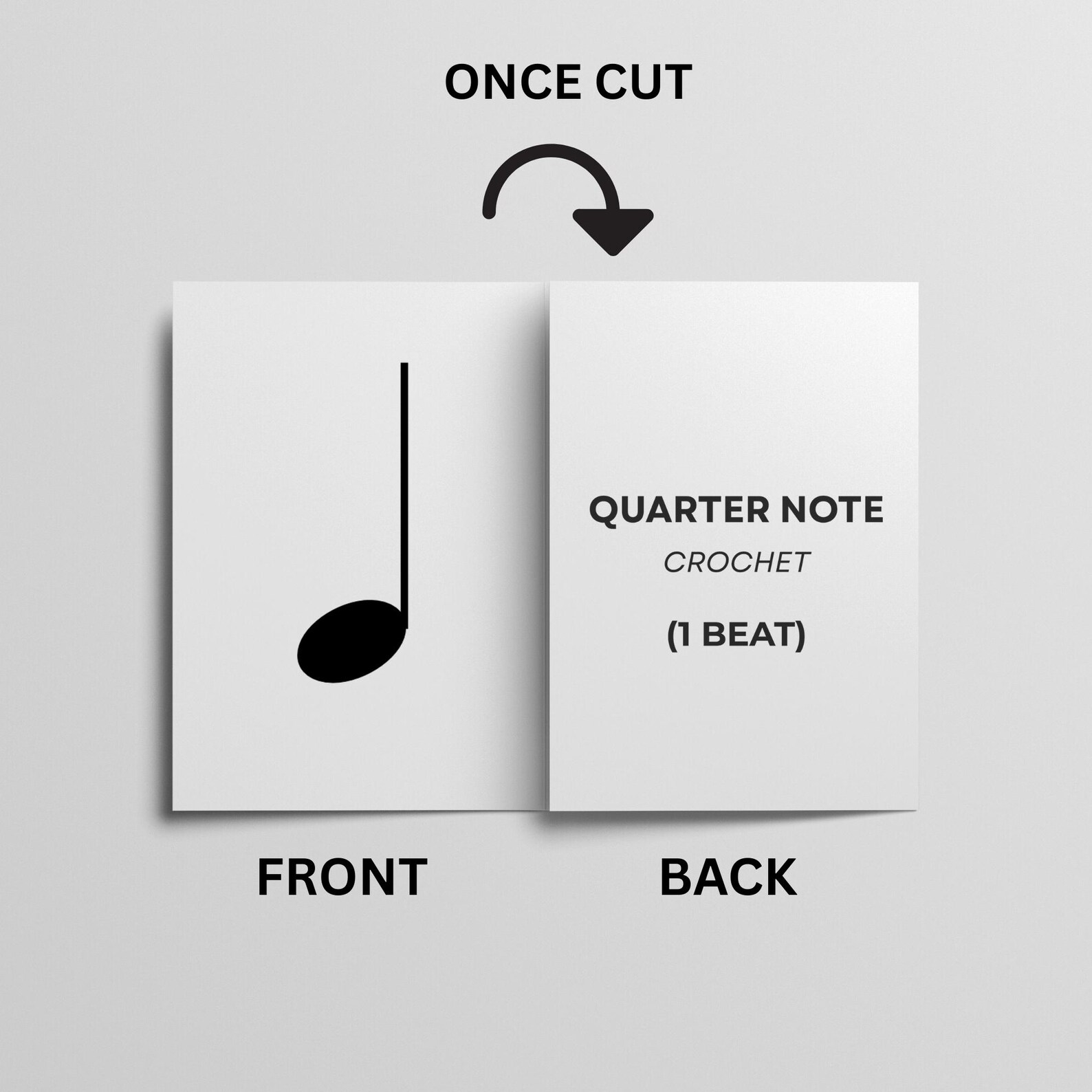 Music Note and Rest Values FLASHCARDS, Printable Notes and Rests Flash ...