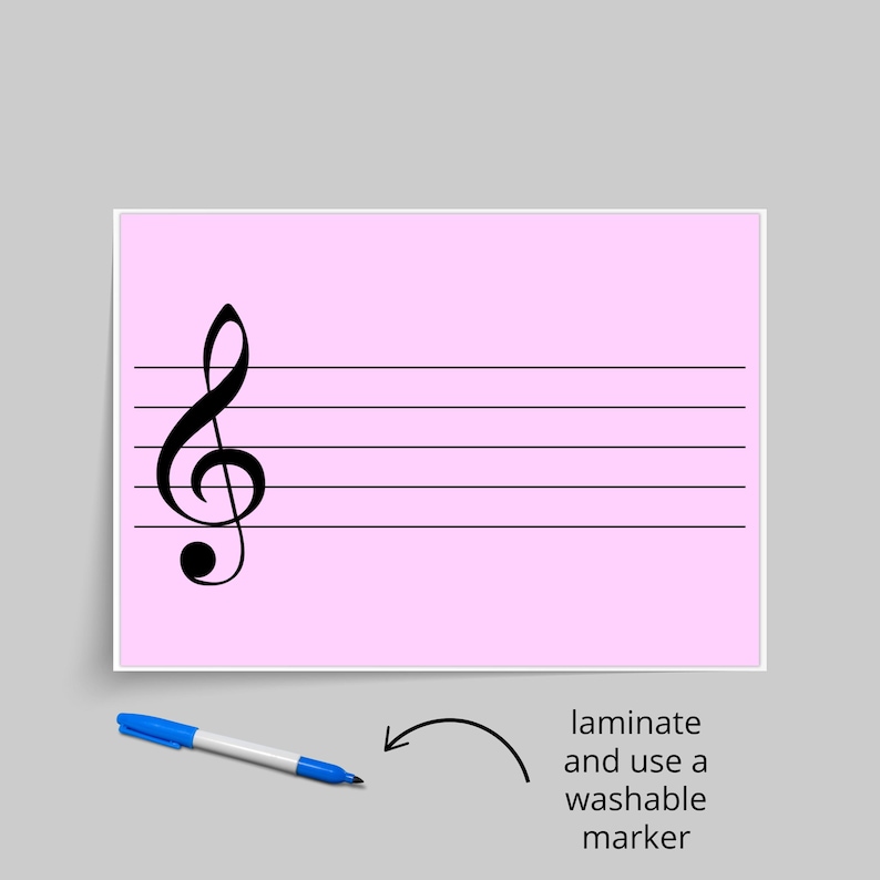 GIANT TREBLE CLEF, Printable Music Staff, G Clef Staff, Teach Music ...