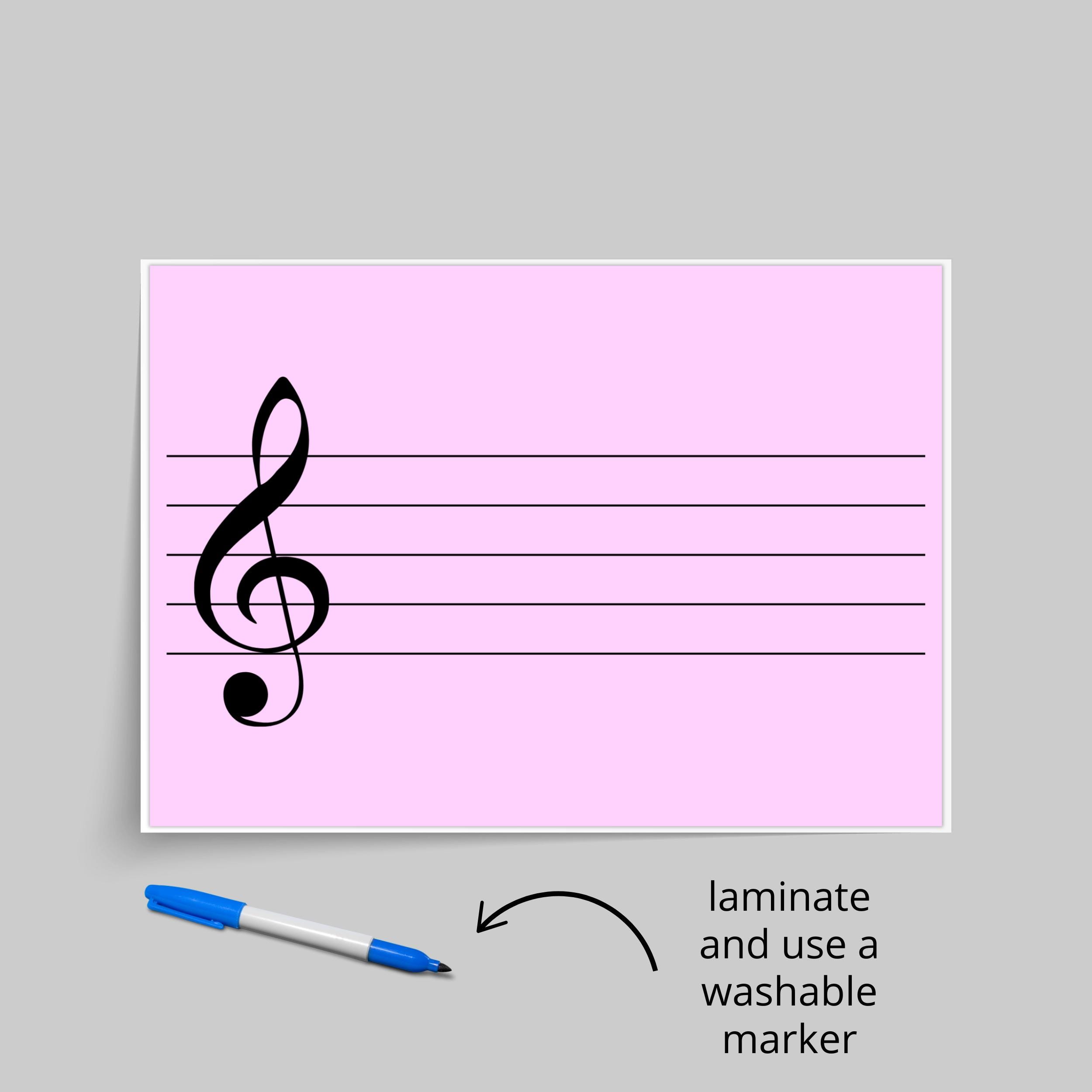 GIANT TREBLE CLEF, Printable Music Staff, G Clef Staff, Teach Music ...