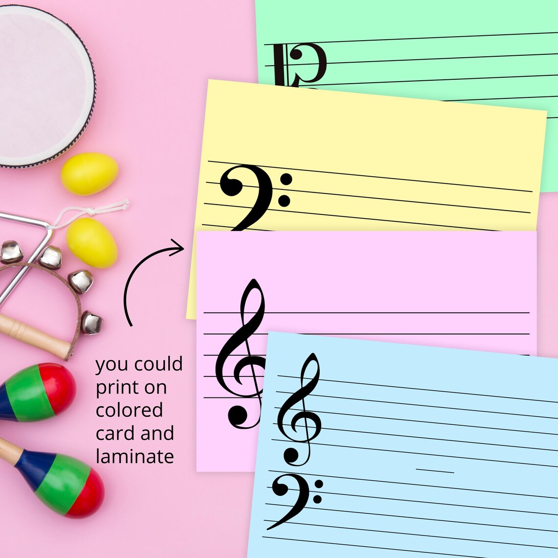 GIANT TREBLE CLEF, Printable Music Staff, G Clef Staff, Teach Music ...