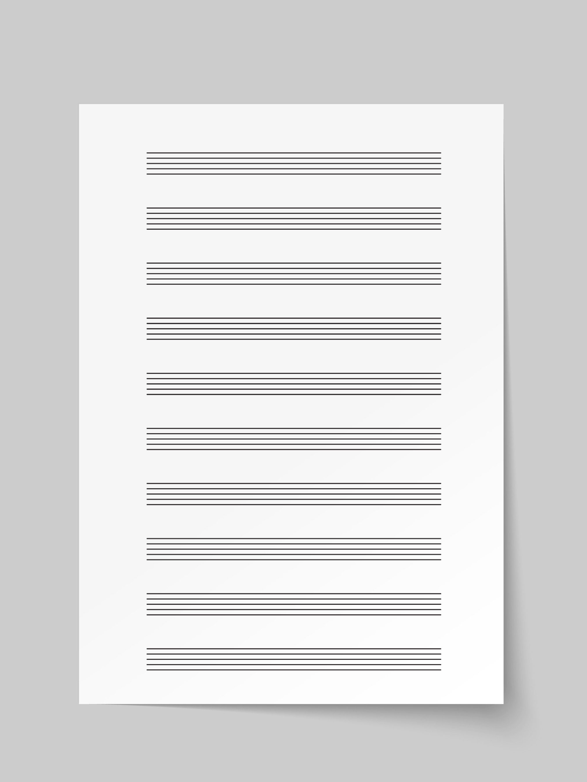 BLANK MANUSCRIPTS PAPER A4, Unlimited Print at Home Staff Paper, Ledger ...