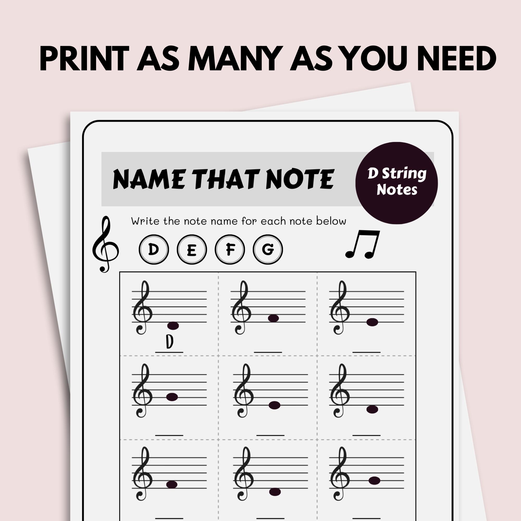 Beginner Violin Notes Worksheet, Name the Violin Notes and Fingers PDF ...