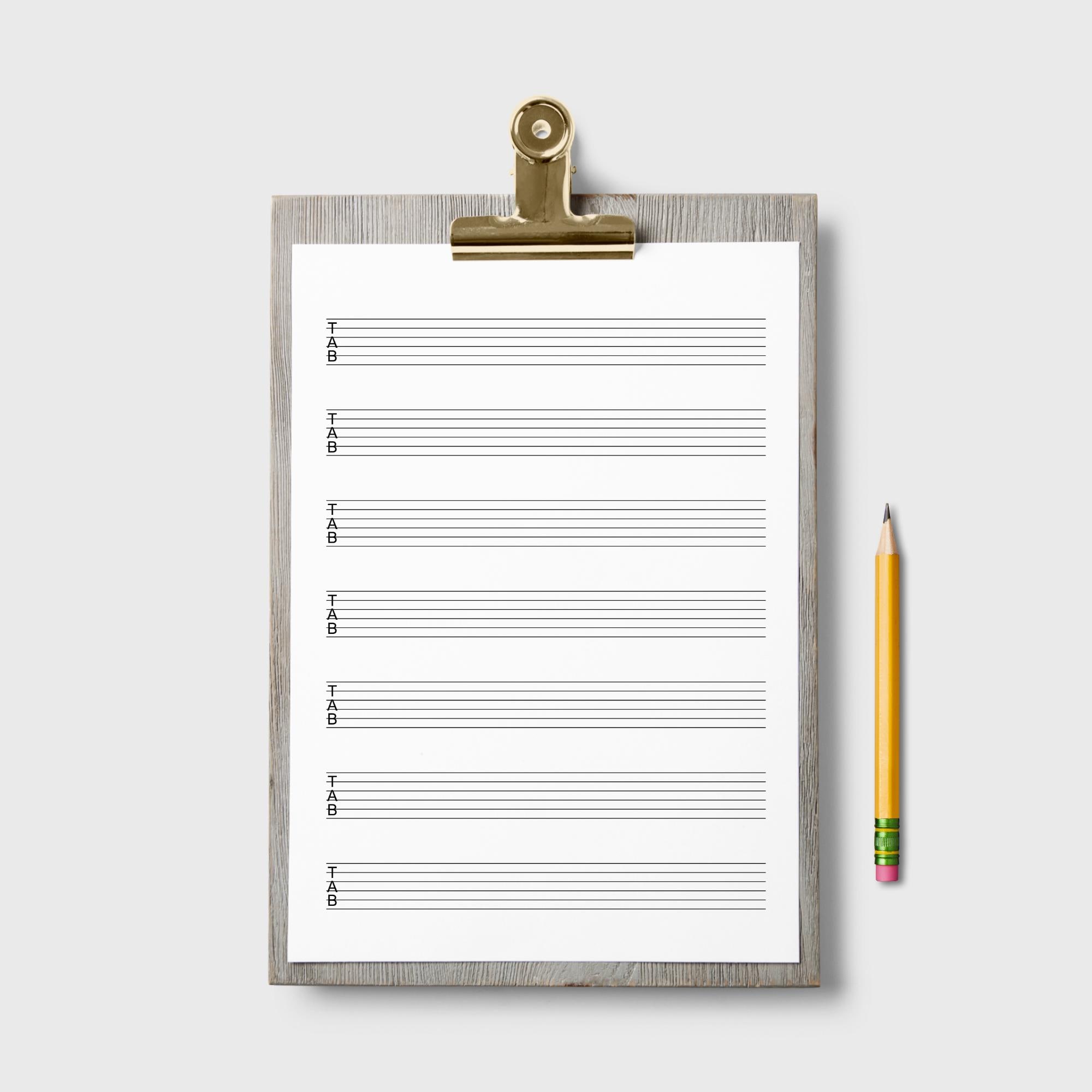 BLANK GUITAR TAB Paper, Printable Download, Blank Tabs, Guitar Chord ...