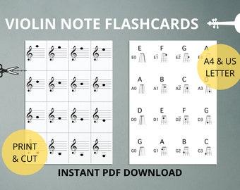 Big Music Notes Flash Cards Full Page Treble G (Download Now) - Etsy