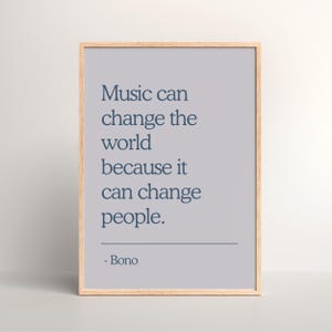Inspirational Music Quote Wall Art Bundle, Blue Music Studio Gallery ...
