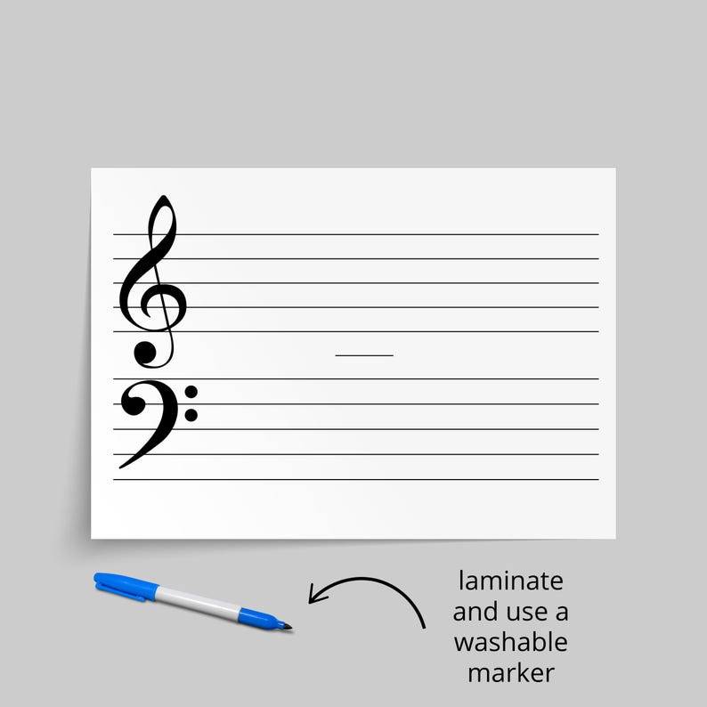 GIANT MUSIC STAFF Printable, Giant Treble Clef, Music Teaching Resource ...