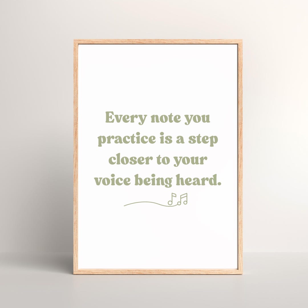 Inspirational Music Practice Quote Wall Art, Music Studio Art ...