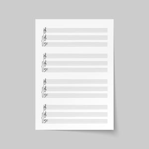 BLANK MANUSCRIPT PAPER Bundle, Printable Blank Sheet Music Paper, Piano ...