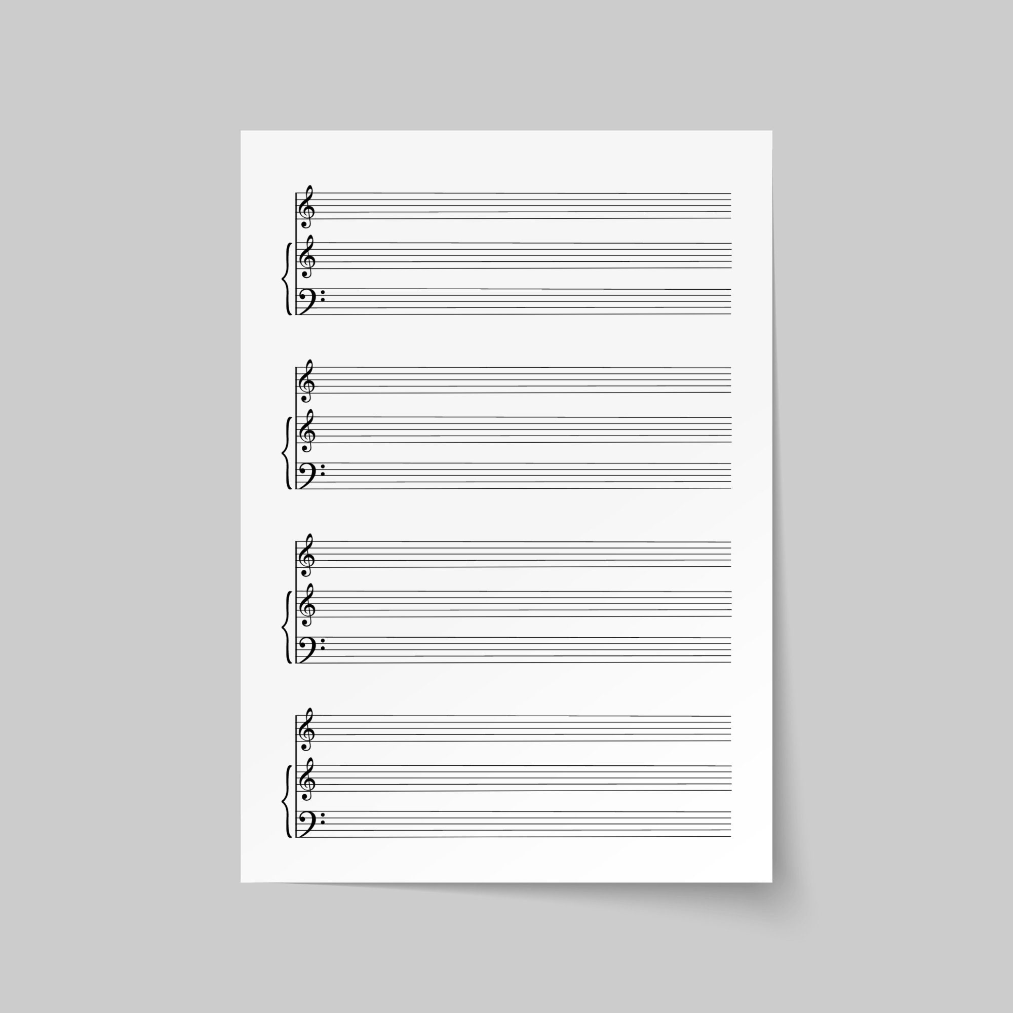 MANUSCRIPT PAPER BUNDLE, Printable Blank Music Paper, Blank Piano Music ...