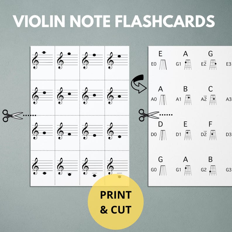 BEGINNER VIOLINIST BUNDLE, Violin Printable, Violin Notes, Violin ...