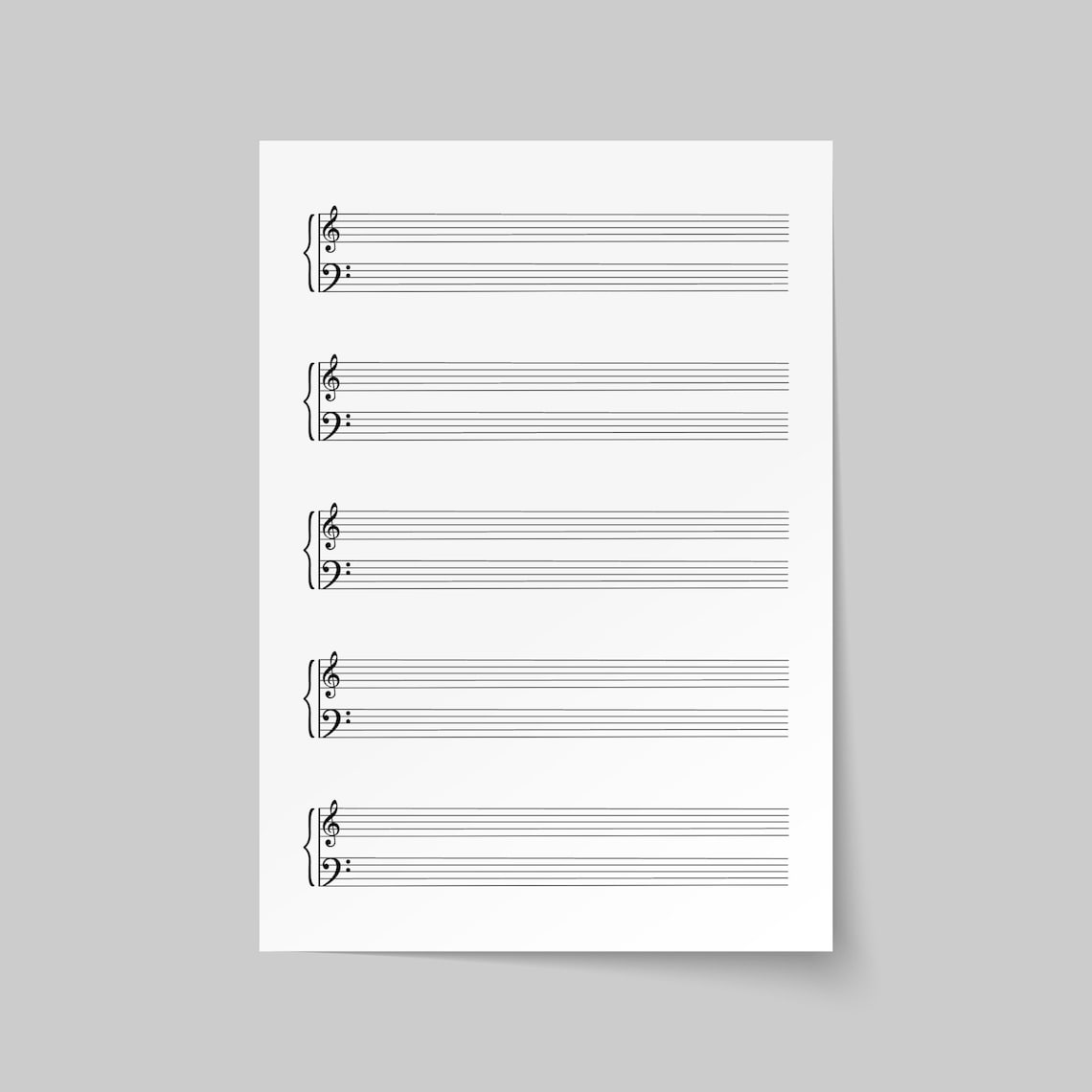 BLANK MANUSCRIPT PAPER Bundle, Printable Blank Sheet Music Paper, Piano ...