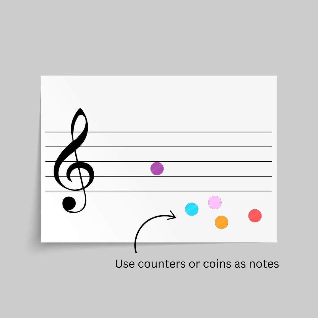 GIANT TREBLE CLEF, Printable Music Staff, G Clef Staff, Teach Music ...