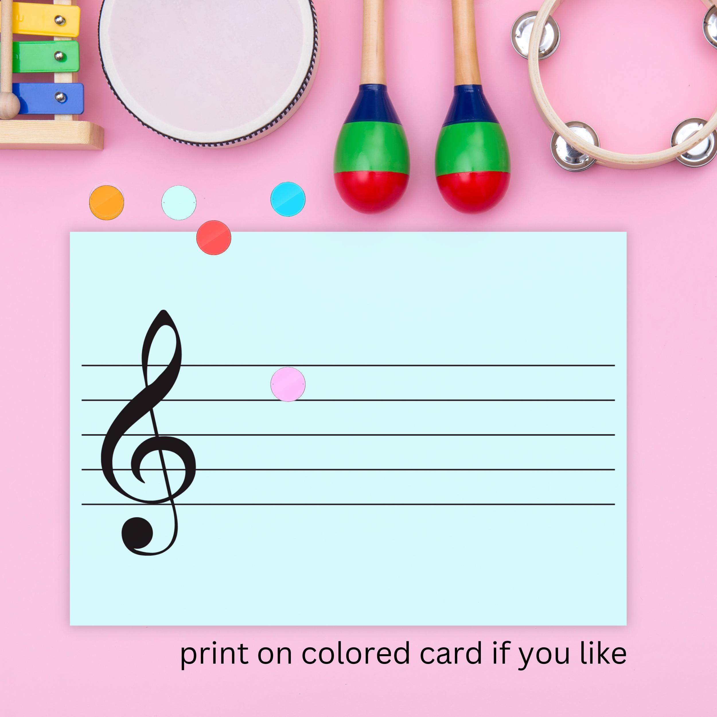 GIANT TREBLE CLEF, Printable Music Staff, G Clef Staff, Teach Music ...