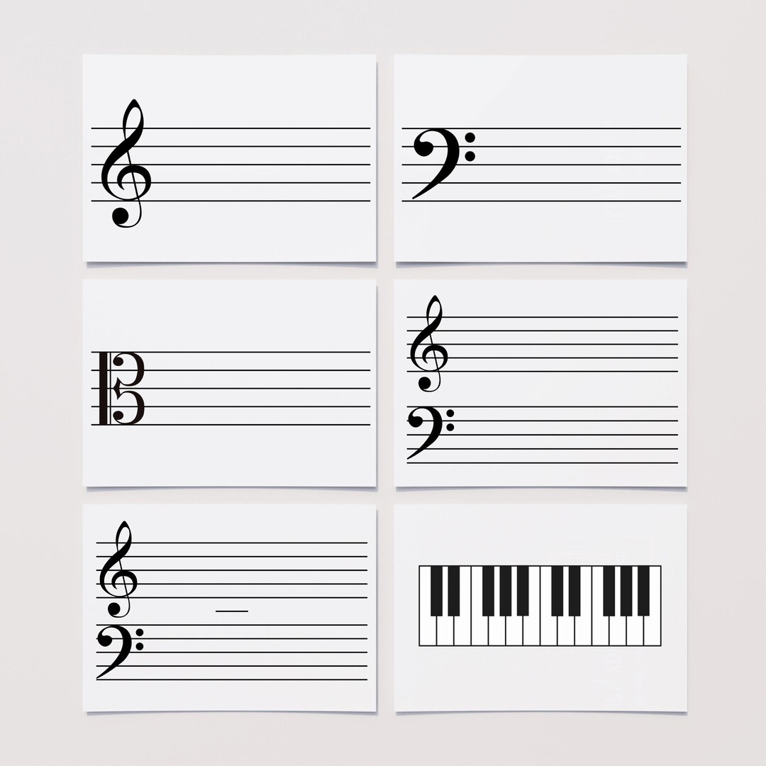 PIANO STAFF Printable, 6 Giant Music Staff, Grand Staff, Music Teaching ...