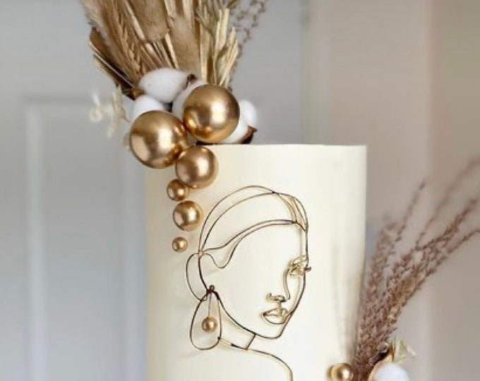 Abstract Woman Line Face Cake Topper Woman Face Cake Decor One Line ...
