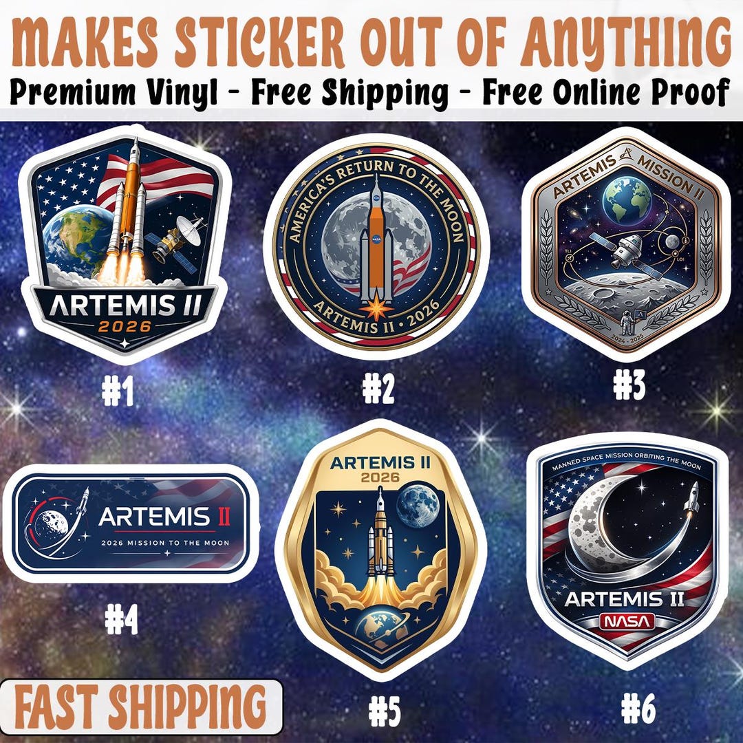 Artemis II 2026 Mission Patch Sticker | Space Rocket Moon Launch ...