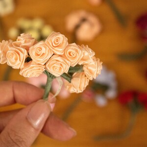 Vintage Ribbon Rosette Bundles -satin Roses on Floral Wire- for ...