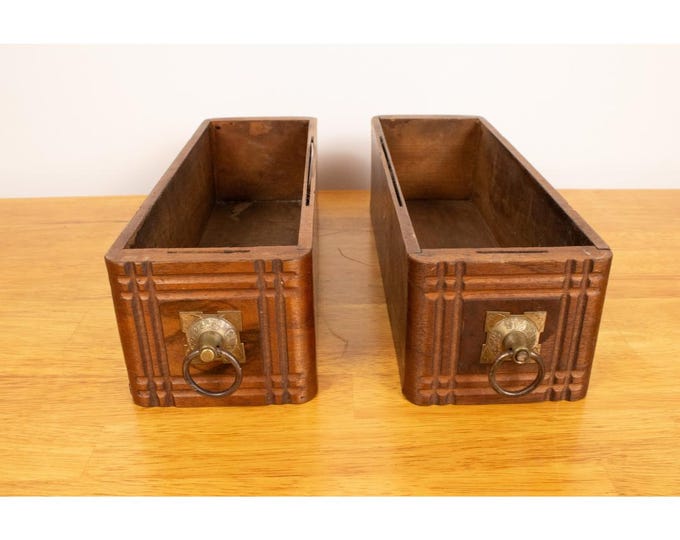 Set of 2 Antique Sewing Machine Treadle Cabinet Drawers From 1890's ...