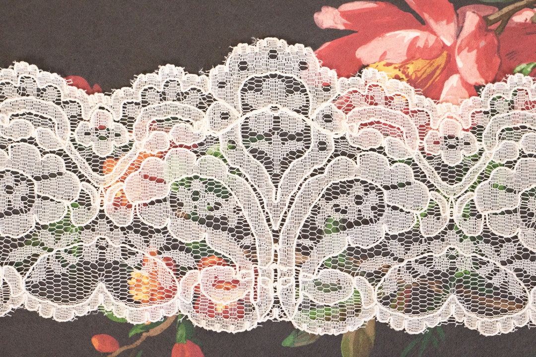 Extra Wide Vintage White Alencon Lace Trim - Sold by the Half Yard - 5 ...