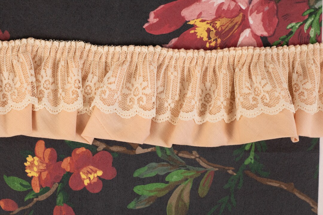 Peach and off White Layered Lace Ruffle - 1yd 35in Long - 2.5in Wide ...