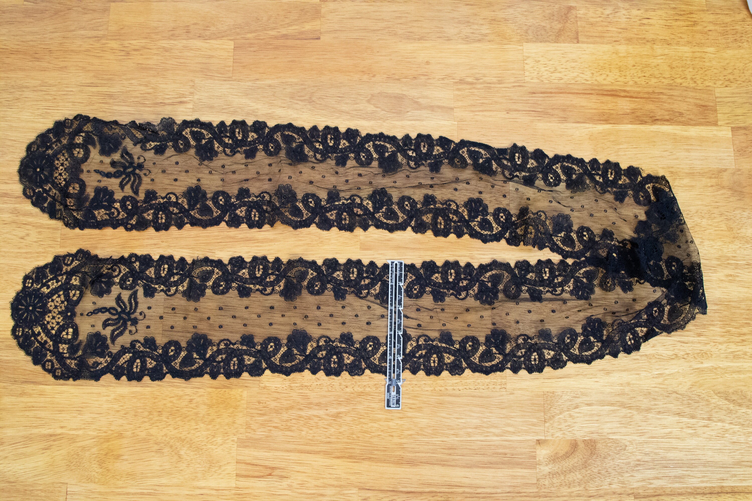 STUNNING 1840s Victorian Black Lace Mourning Lappet Victorian Mourning ...