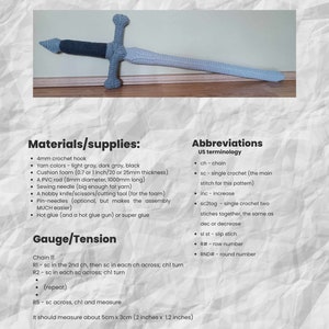 Simple Sword - Crochet Pattern Only - Digital Download - PDF - Etsy