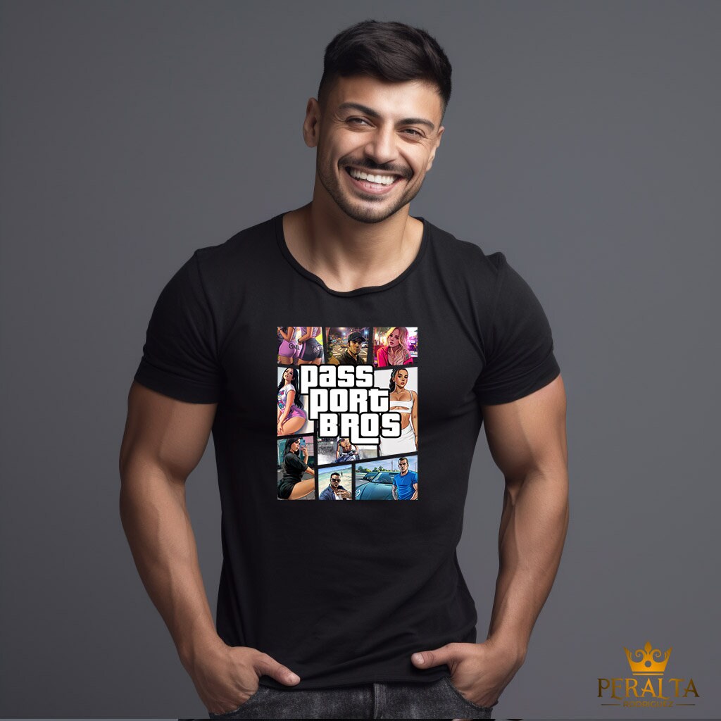 Authentic Gta Inspired Passport Bro Mens Tshirt Series 3 Passport Bro
