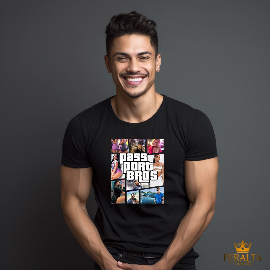 Authentic Gta Inspired Passport Bro Mens Tshirt Series 3 Passport Bro
