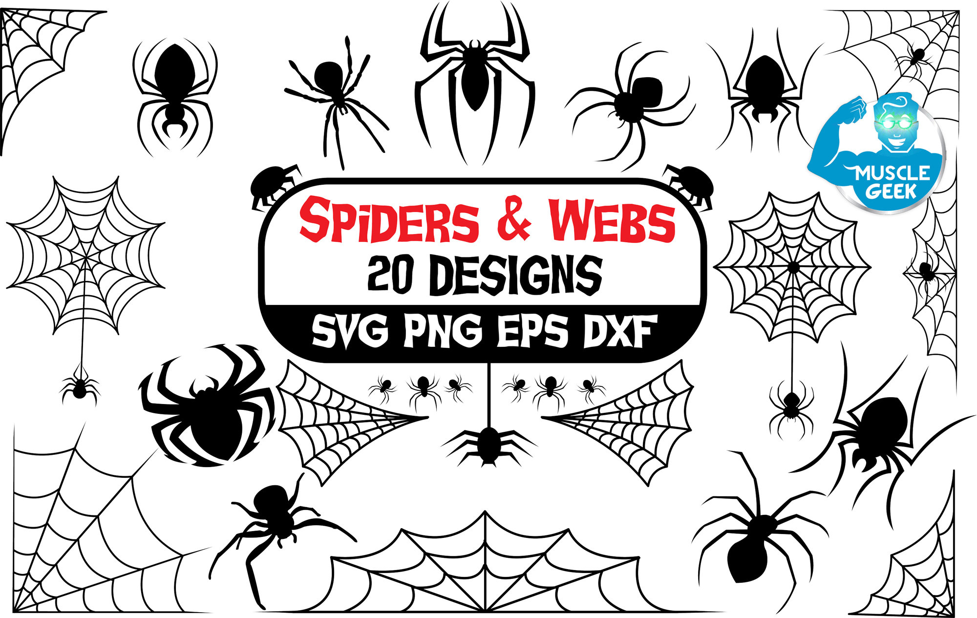 Halloween - SVG Bundle - Spiders & Webs 20 Designs! Cricut Svg, Eps ...