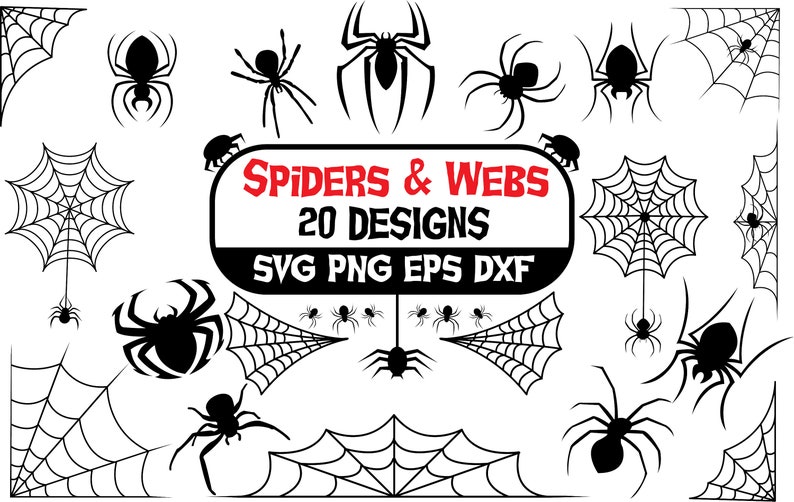 Halloween - SVG Bundle - Spiders & Webs 20 Designs! Cricut Svg, Eps ...