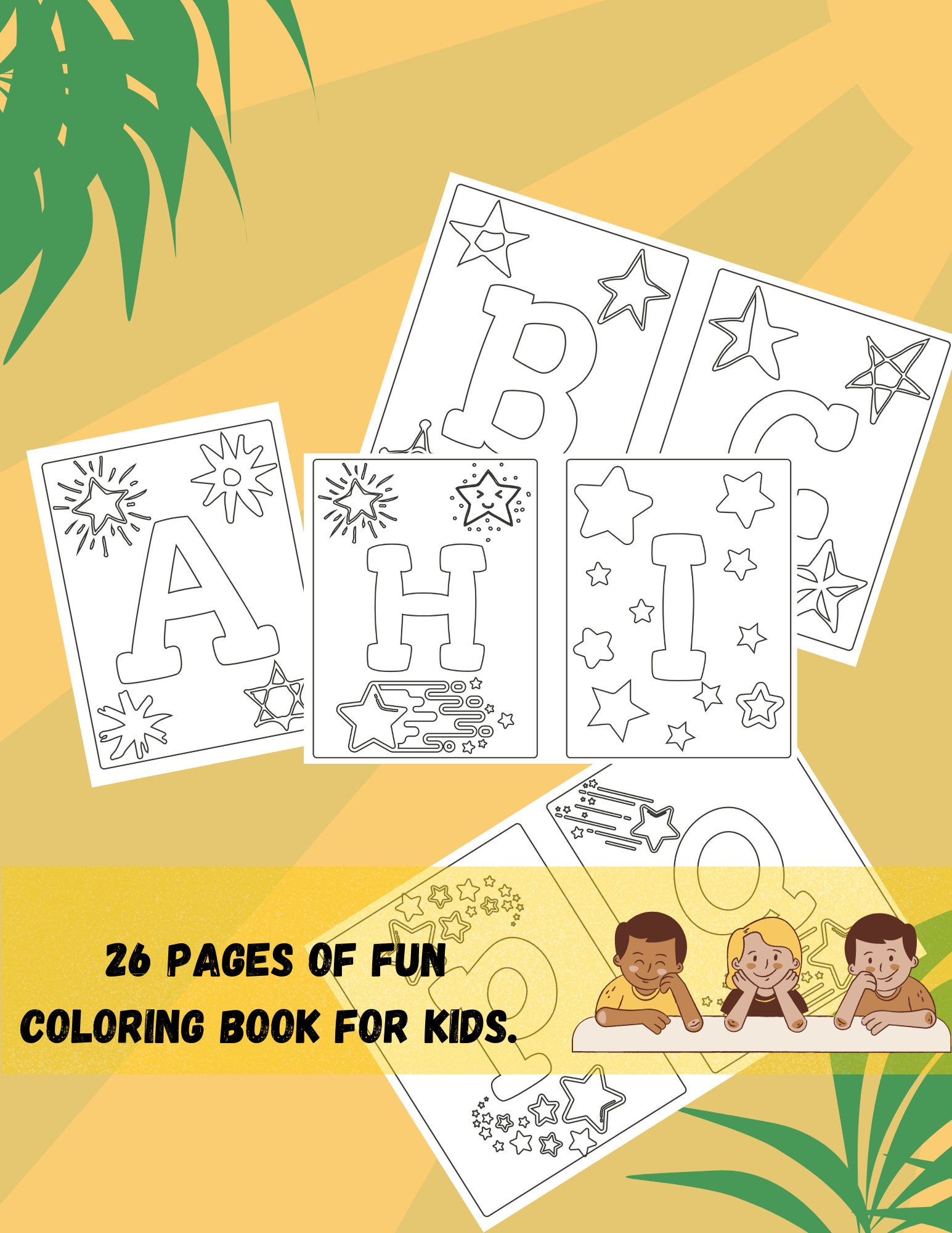 ABC 26 Coloring Pages for Kids. - Etsy