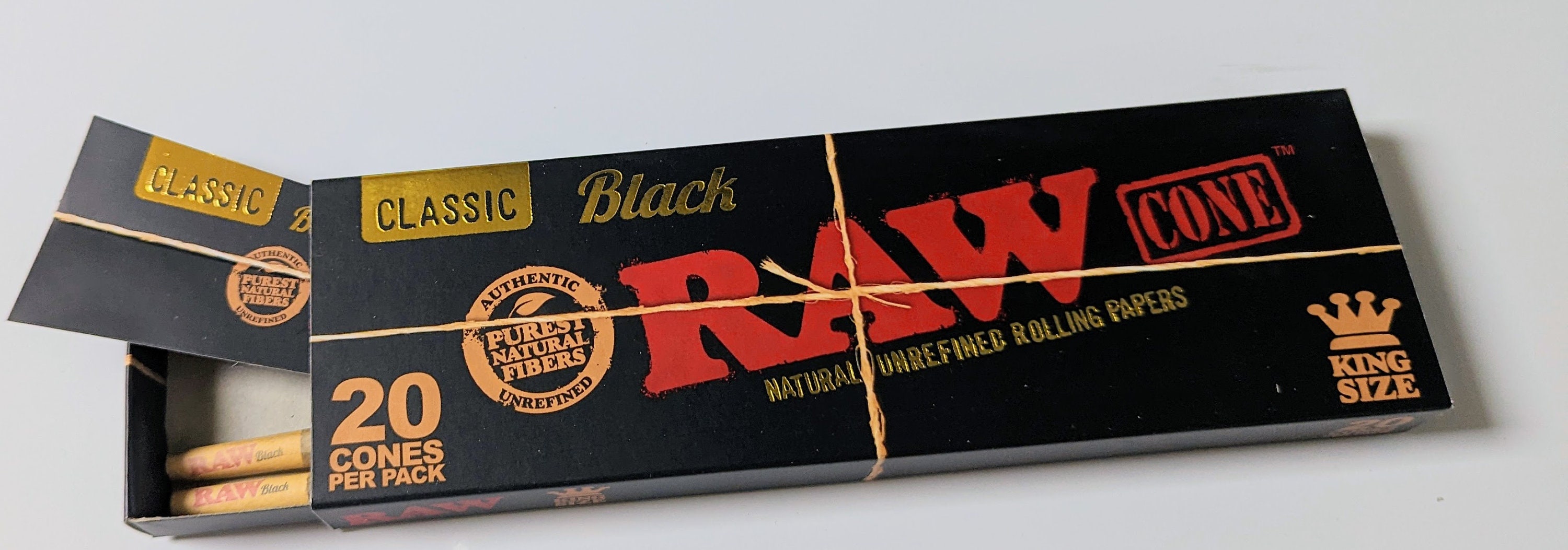 RAW Black Cone King Size - 20 Cones/pack - Etsy