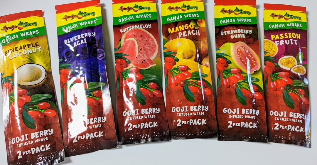 Ganja Berry Wraps - Made From Goji Berries - All Natural - 2 per Pack ...