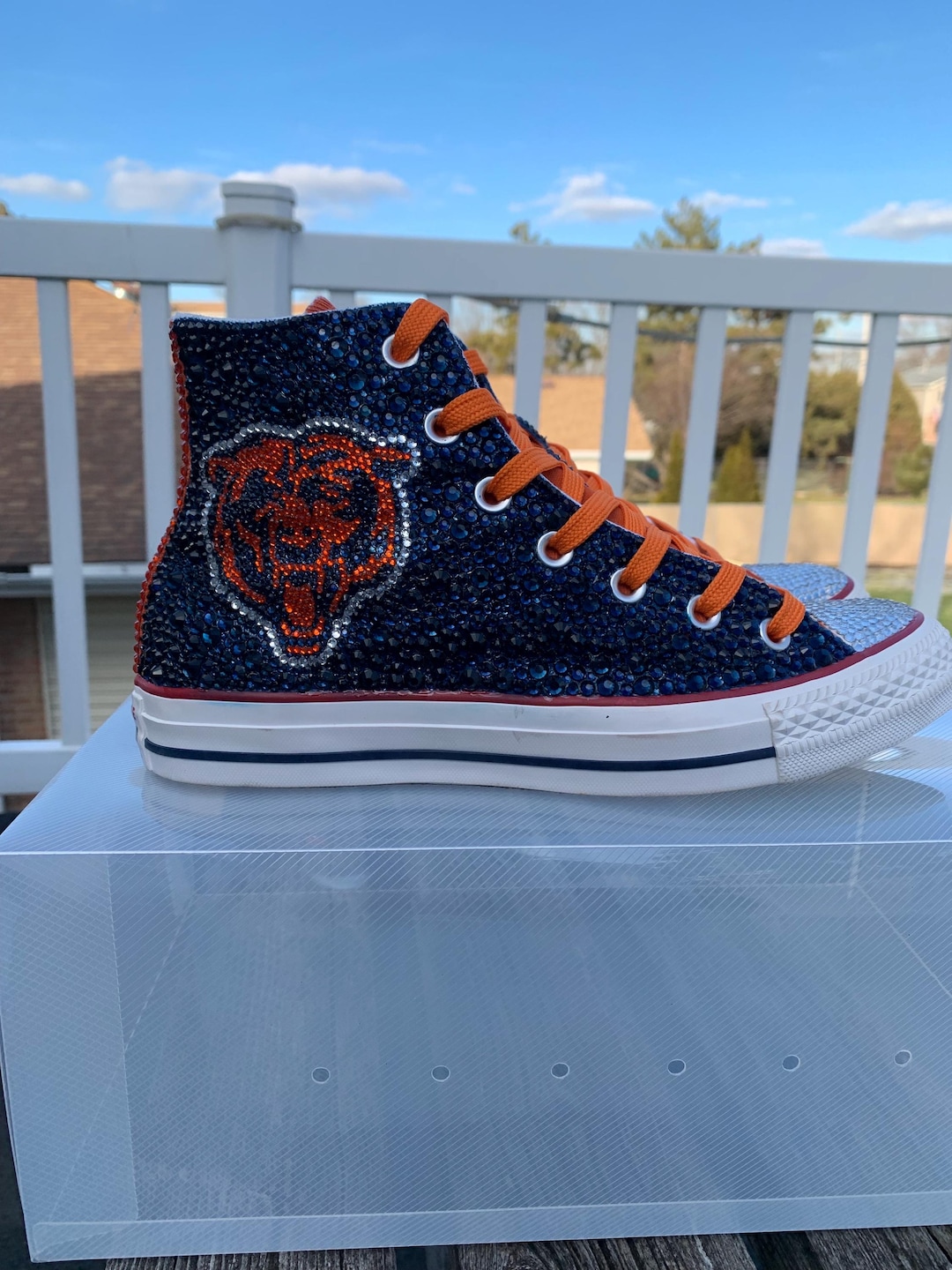 Chicago Bears Rhinestone Converse - Etsy