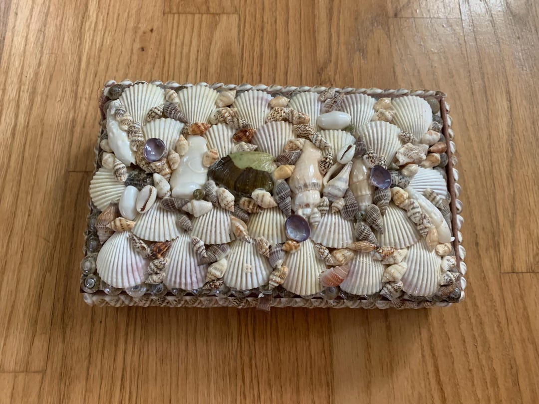 Vintage, Handcrafted, Seashell Trinket Box, Pre-owned - Etsy