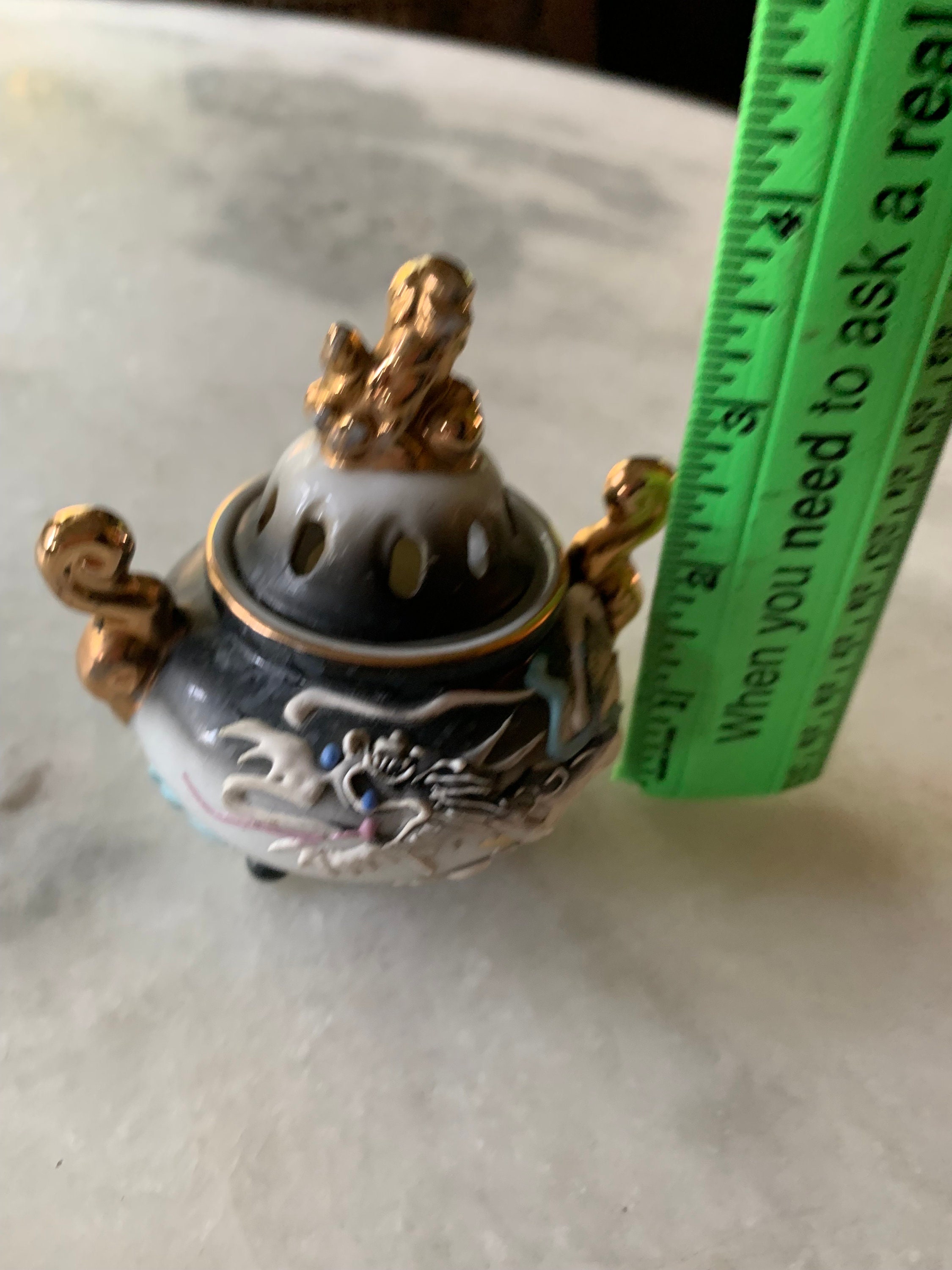 Vintage Asian Gold Fu Dog/dragon Incense Burner 1950s - Etsy