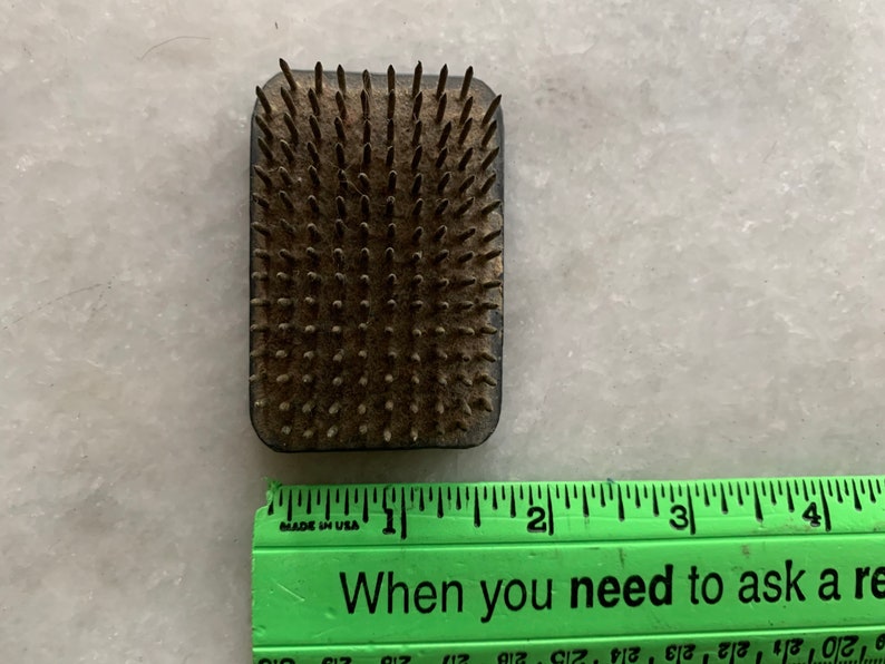Small, Vintage, Gray, Rectangular, Cast Iron, Needle/pin, Flower Frog ...